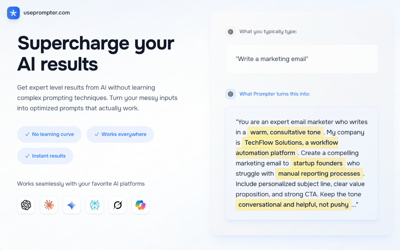 Prompter - Your Personal AI Prompt Engineer | Transform Ideas into ...